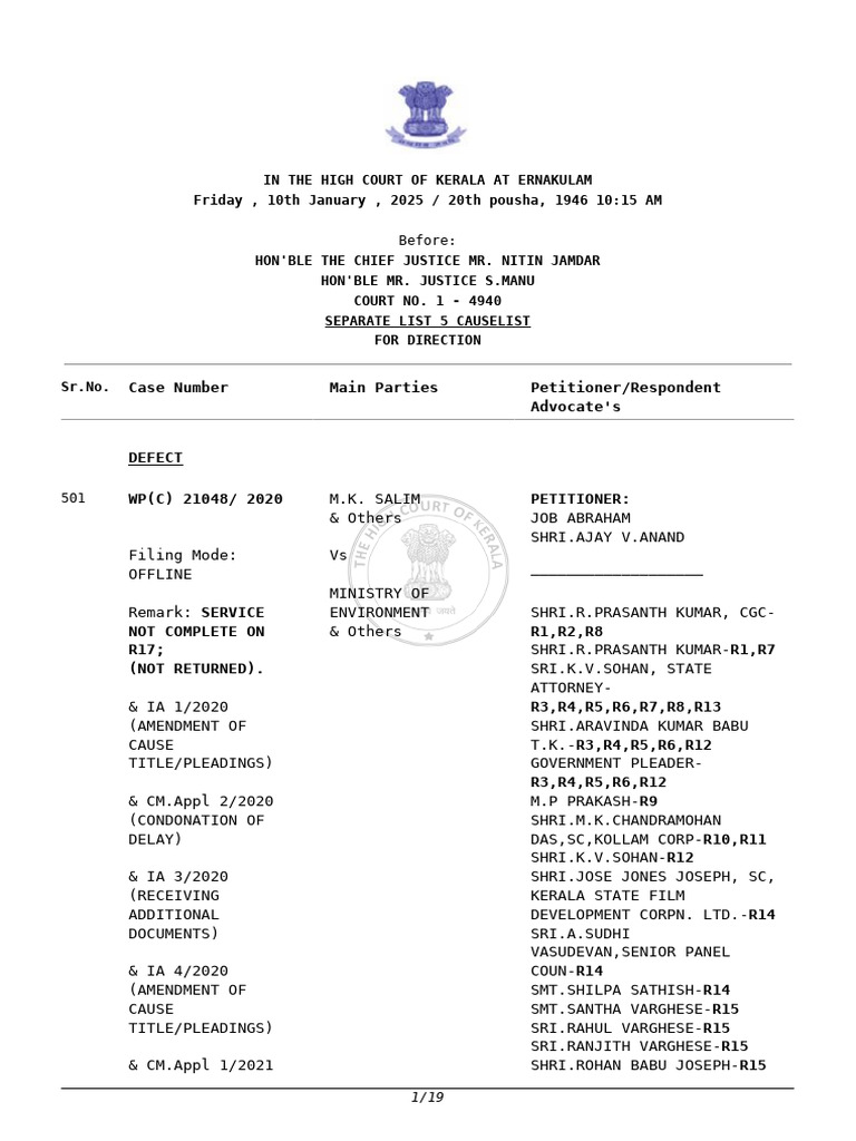 Advocate Sreekumar Chelur's Cases | PDF