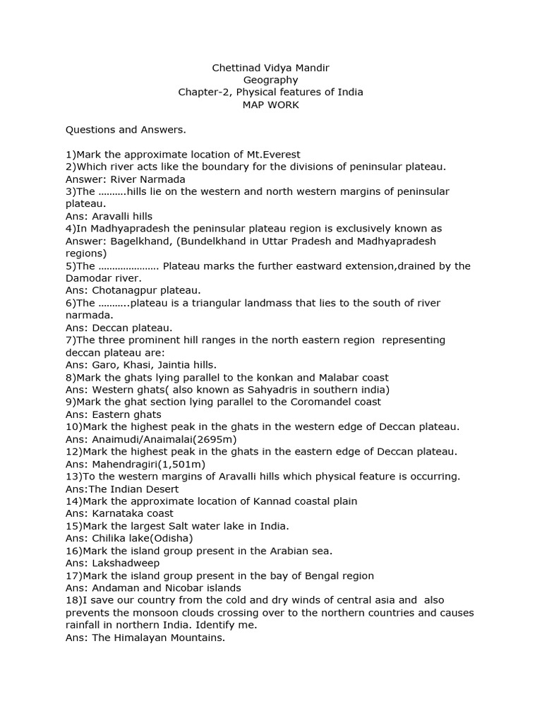 Grade 9, Ch-2, Map Questions | PDF