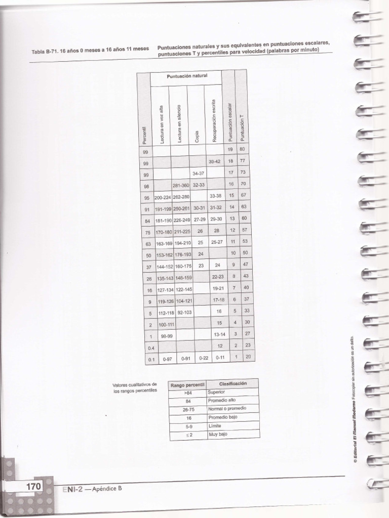Cuadros de Puntajes ENI 2 4a. Parte | PDF