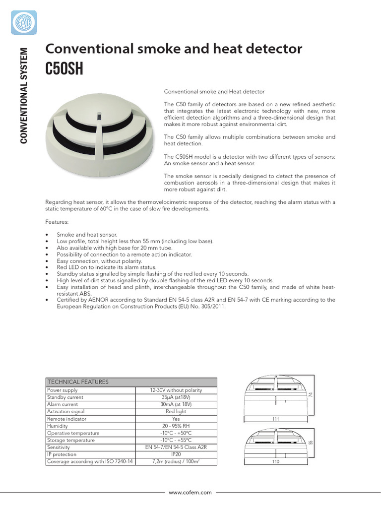 C50SH_DATASHEET | PDF | Smoke | Sensor