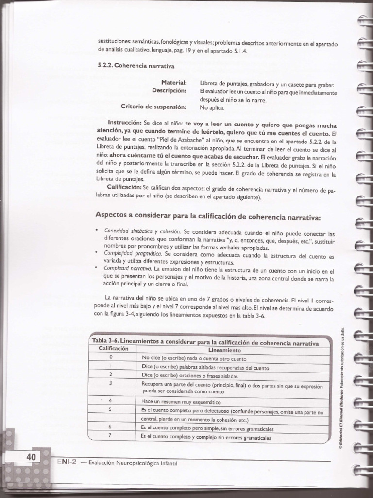 Revision de Coherencia Narrativa ENI 2 | PDF