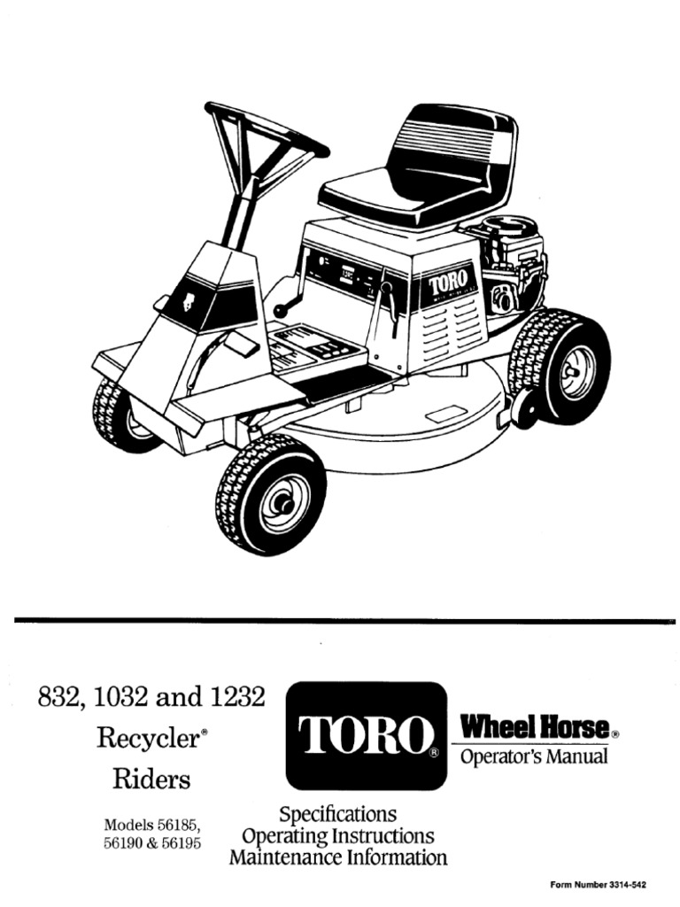 Toro 12-32 Rear Engine Rider Riding Operator's Manual - Manualzz | PDF