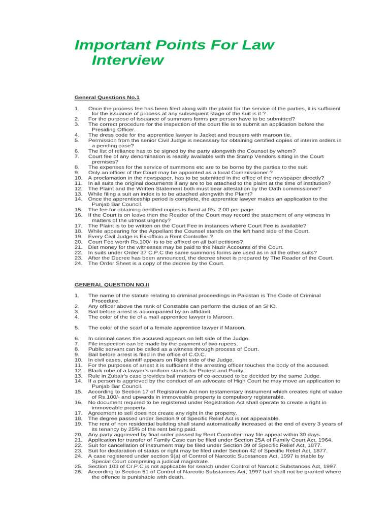 Key Law Interview Guidelines | PDF | Criminal Procedure In South Africa ...