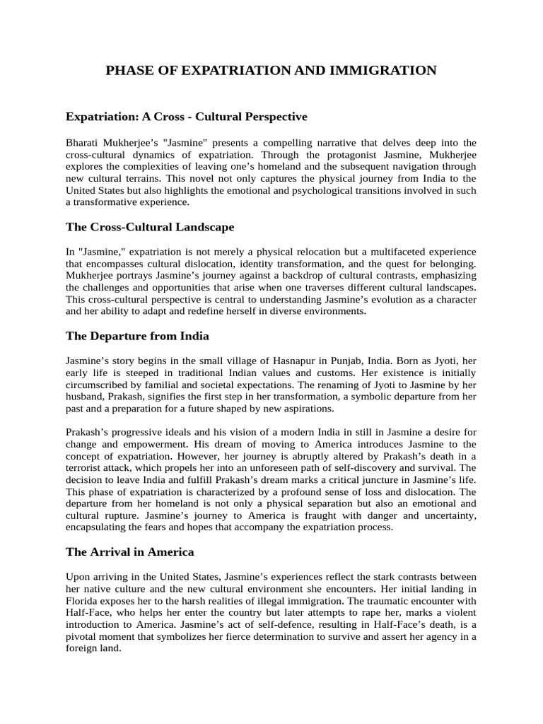 Phase of Expatriation and Immigration | PDF | Identity (Social Science ...