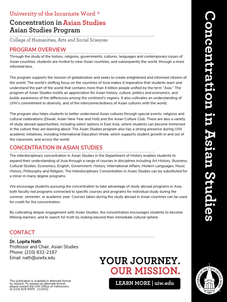 Uiw Concentration in Asian Studies Degree Profile | PDF | Asia ...