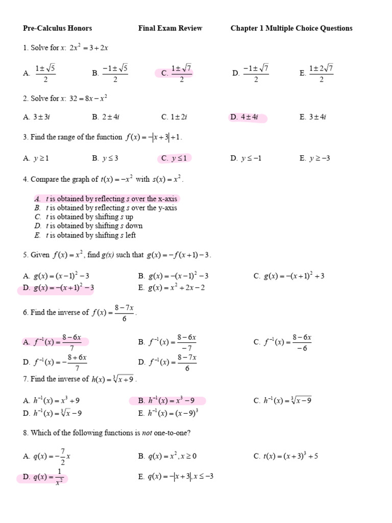 Multiple Choice - Key-1 (2) | PDF | Applied Mathematics | Theoretical ...