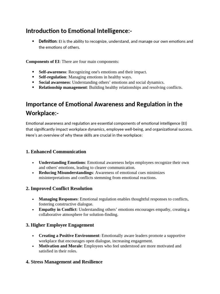 Introduction to Emotional Intelligence | PDF | Emotional Intelligence ...