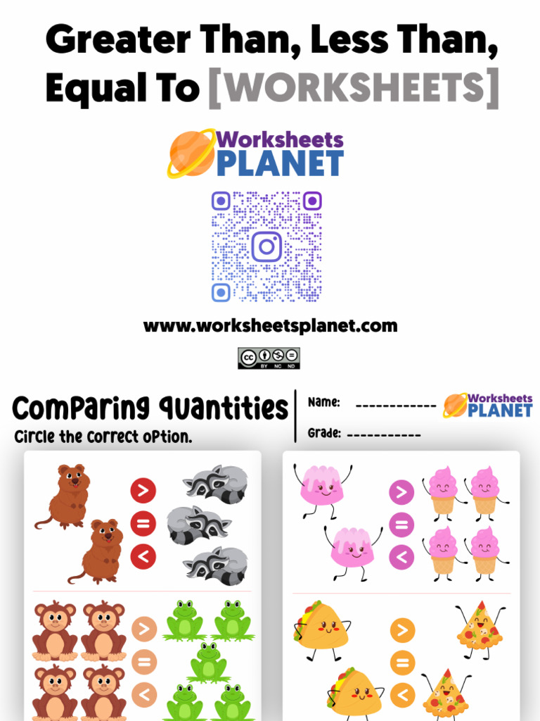 Comparing Quantities (Worksheetsplanet.com) | PDF