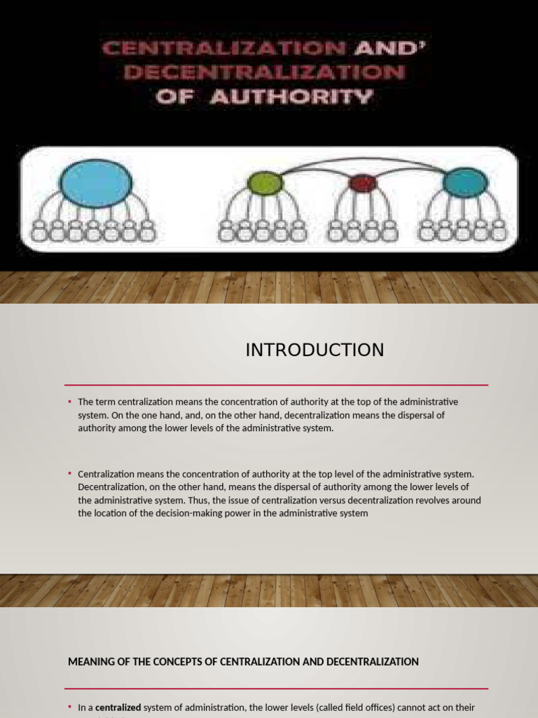 Centralization, Decentralization, Delegation Sem VI | PDF ...