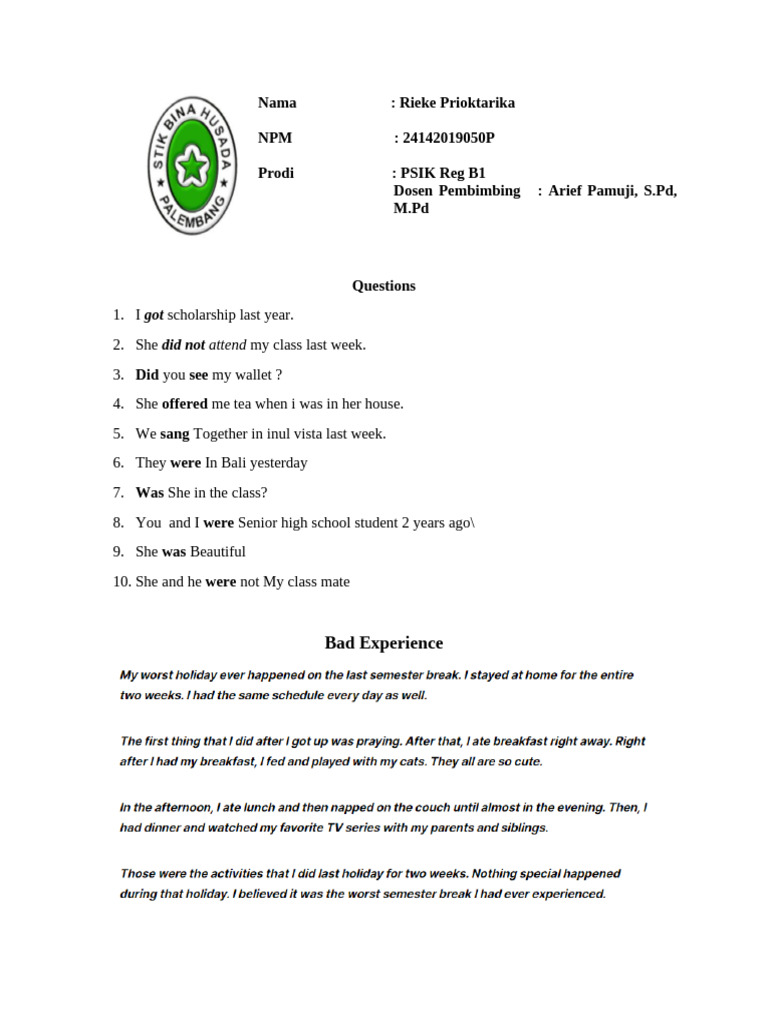 Tgs Bhs Inggris | PDF