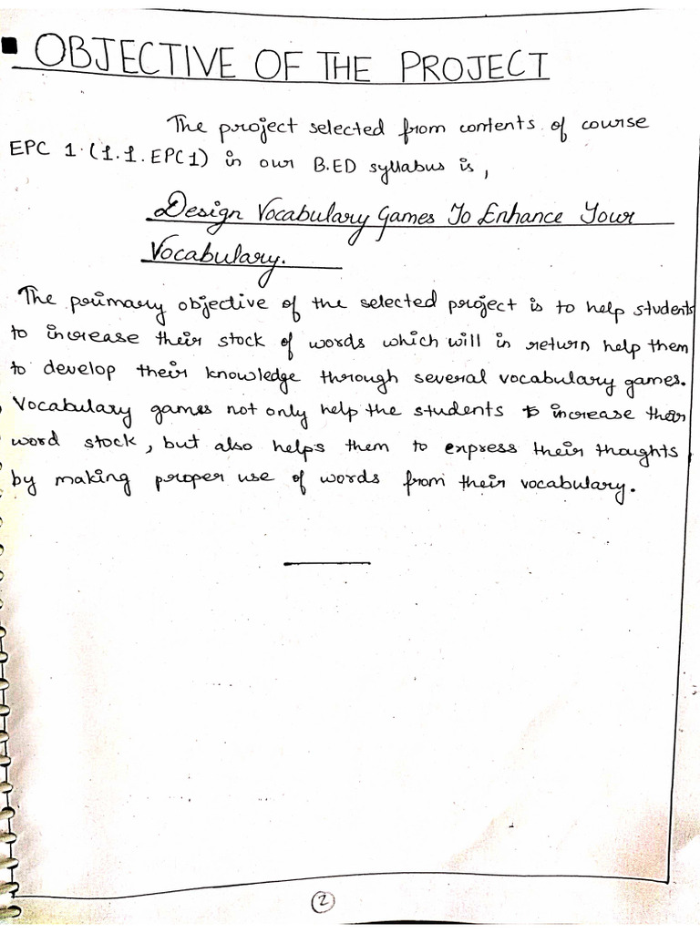 Course EPC - 1 (Practicum - Design Vocabulary Games To Enhance Your Vocabulary) PRACTICUM | PDF