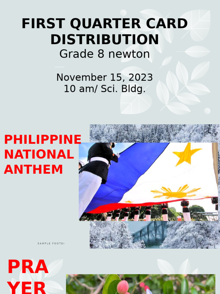 First Quarter Card Distribution | PDF | Microsoft Power Point | Software