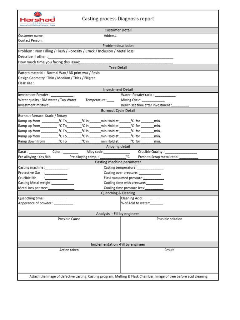 Casting Process Diagnosis Report v0.2 | PDF | Casting | Building Materials
