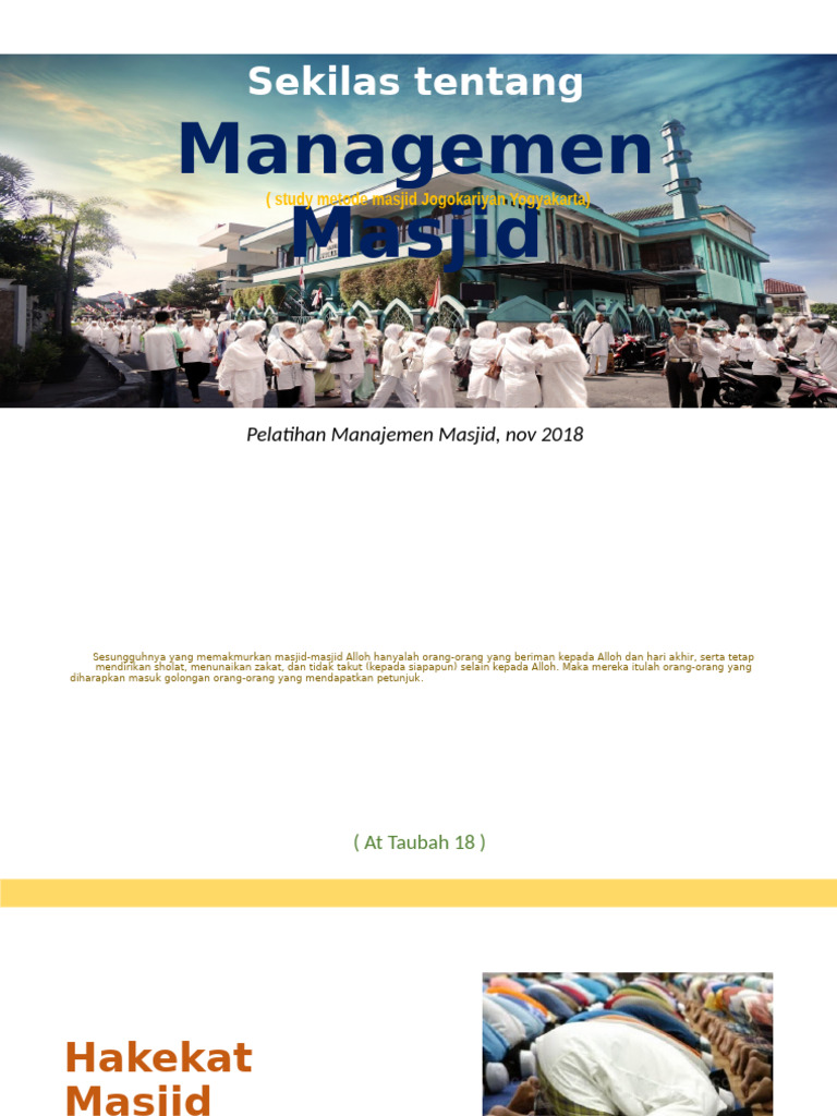 Materi Managemen Masjid Feb 2019 | PDF