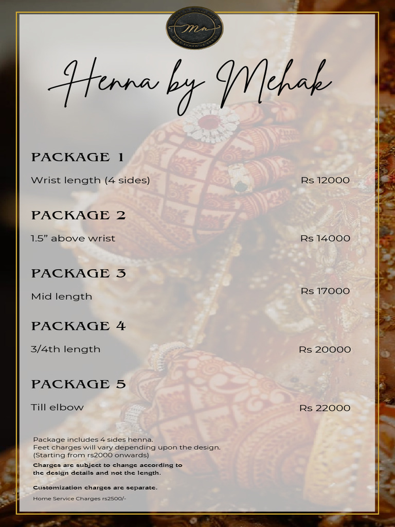 Henna Charges | PDF