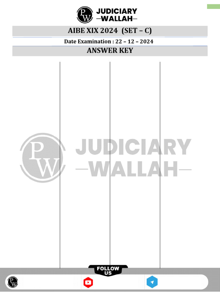 AIBE XIX 2024 (Answer key) (Set C)_241222_160040 | PDF