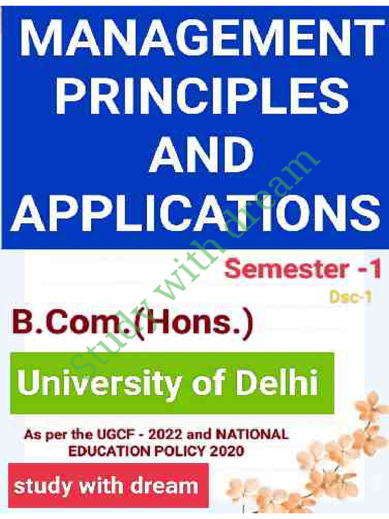 Management Principles and Applications, Sem-1 | PDF