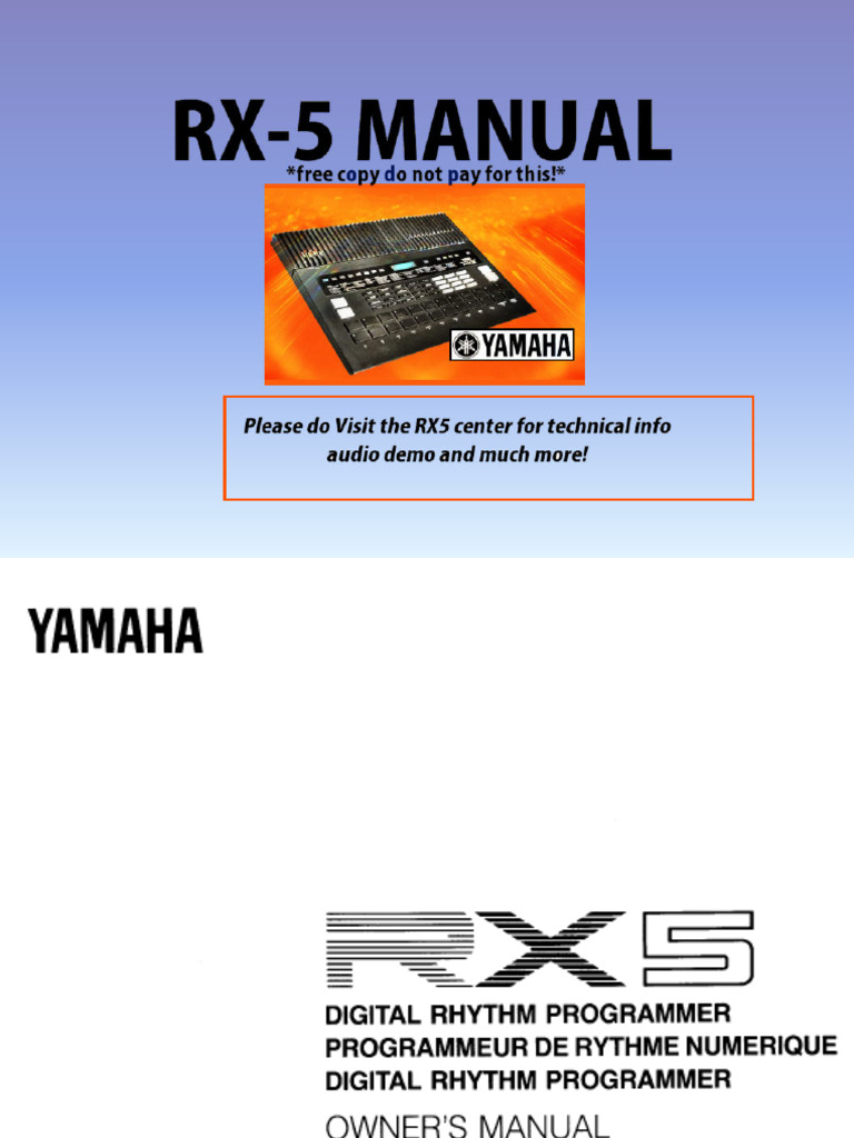 Yamaha rx5 Manual | PDF