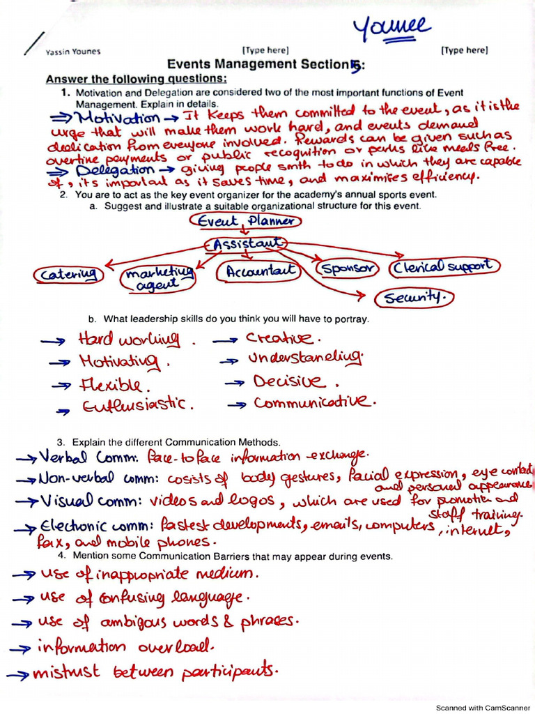 Events Section 5 Answered | PDF