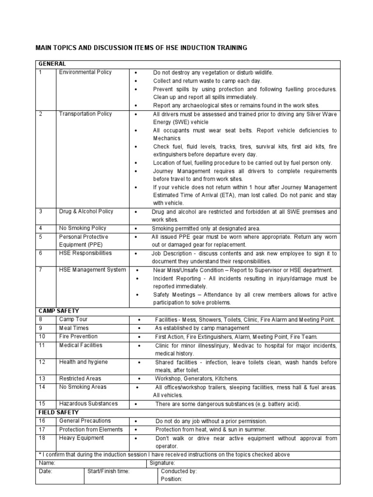 Appendix 7 - HSE Induction Training | Personal Protective Equipment ...