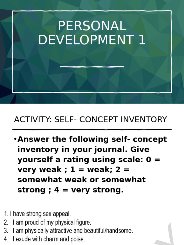 Personal Development 1 | PDF