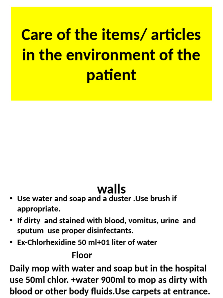 Patient Unit Preparation Guidelines | PDF | Bed | Water