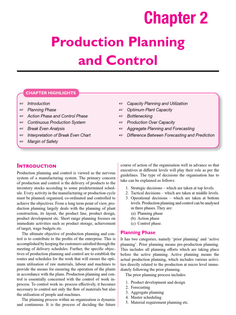 Production Planning and Control | PDF | Business Economics | Production ...