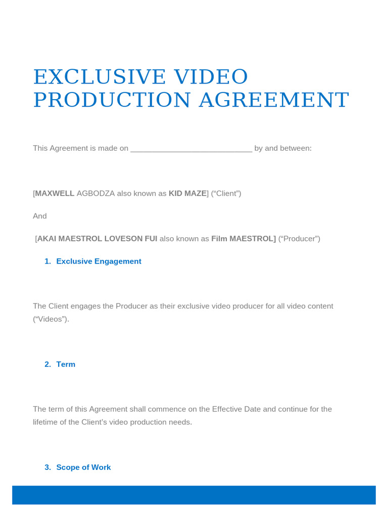 Video Producer Agreement | PDF