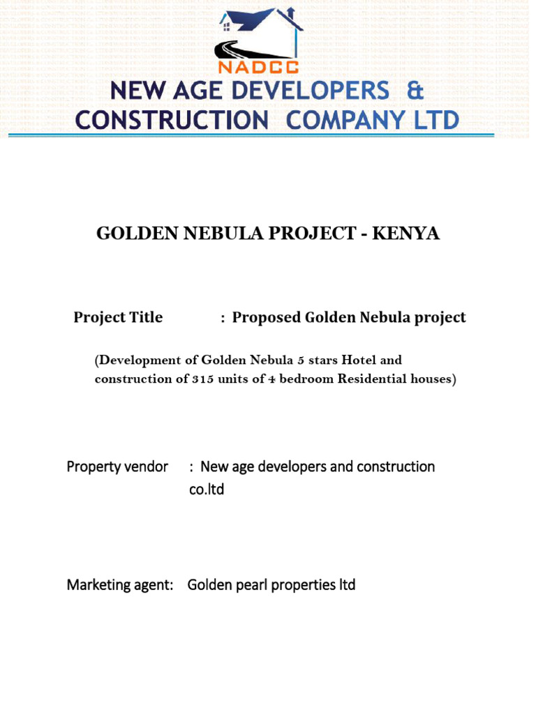 Golden Nebula Project Financing Proposal | PDF | Marketing | Sales