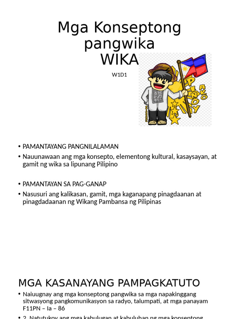 W1D1 Mga Konseptong Pangwika 2 | PDF