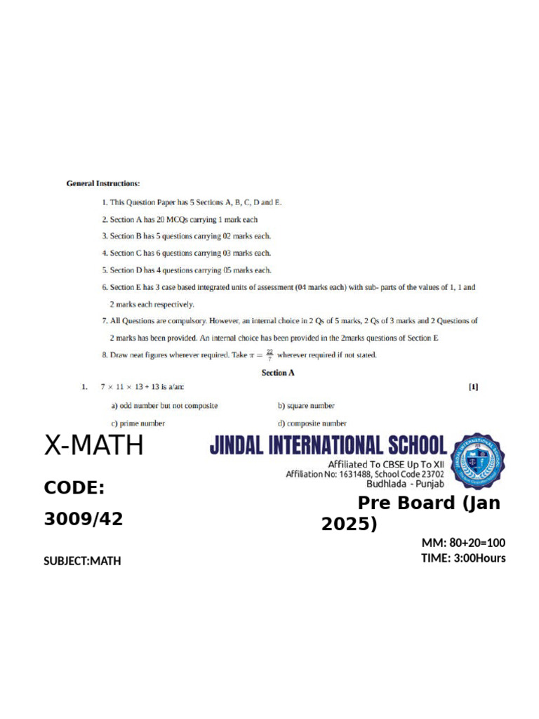 10th Pre Board 2 | PDF