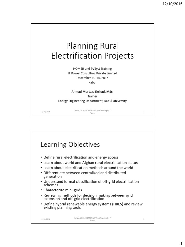 Rural Electrification Basics - Draft1!30!11 | PDF | Distributed ...