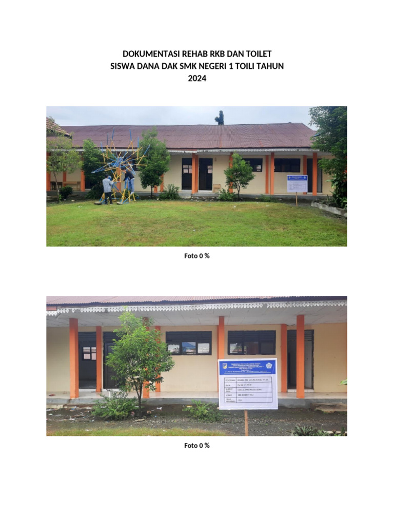 Dokumentasi Rehab RKB dan Toilet SMK 2024 | PDF
