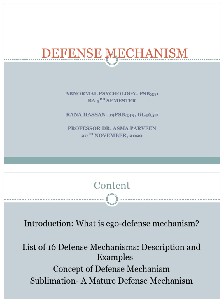 Defense Mechanism 439 | PDF | Id | Sigmund Freud