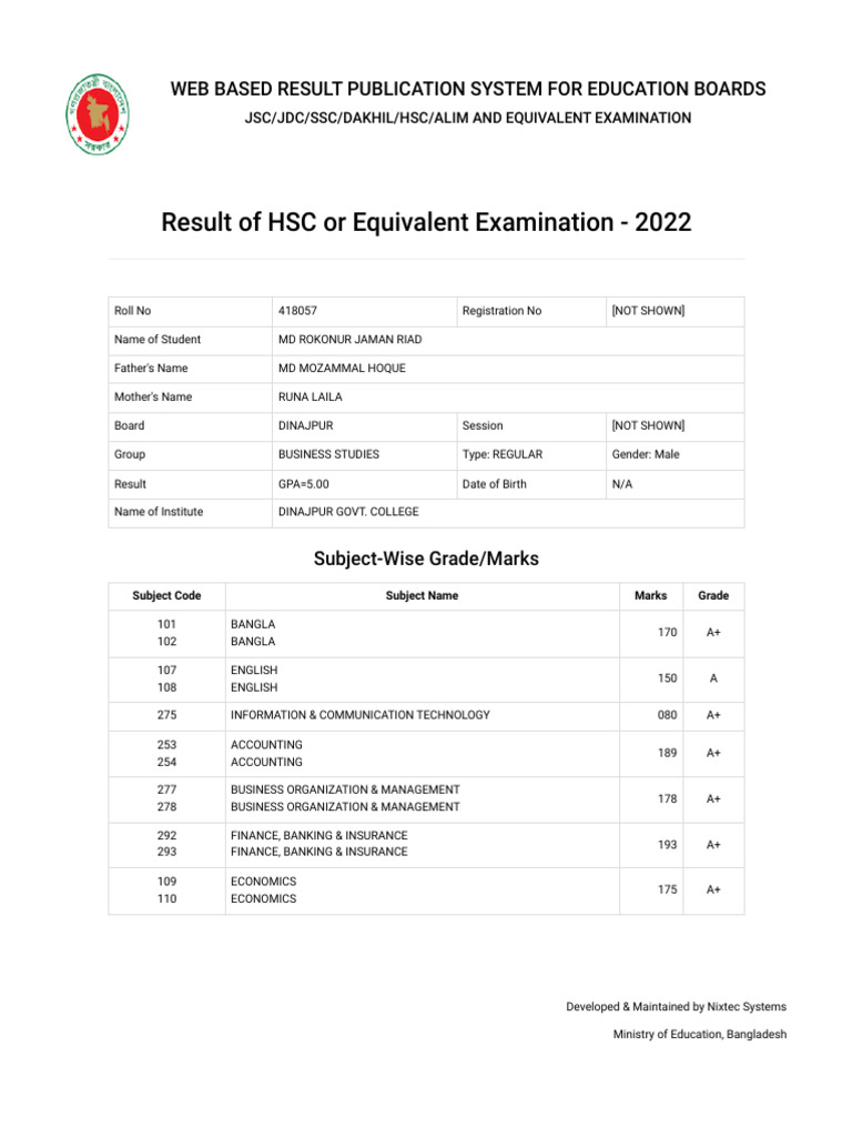Web Based Result Publication System For Education Boards | PDF