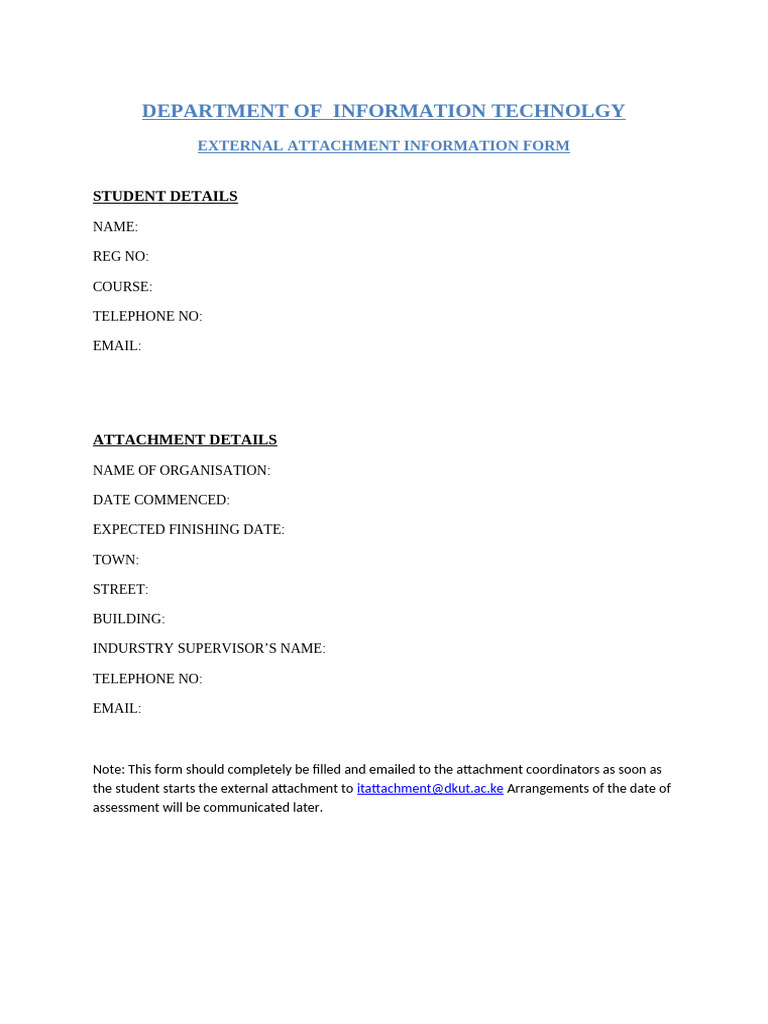 Attachment Information Form | PDF