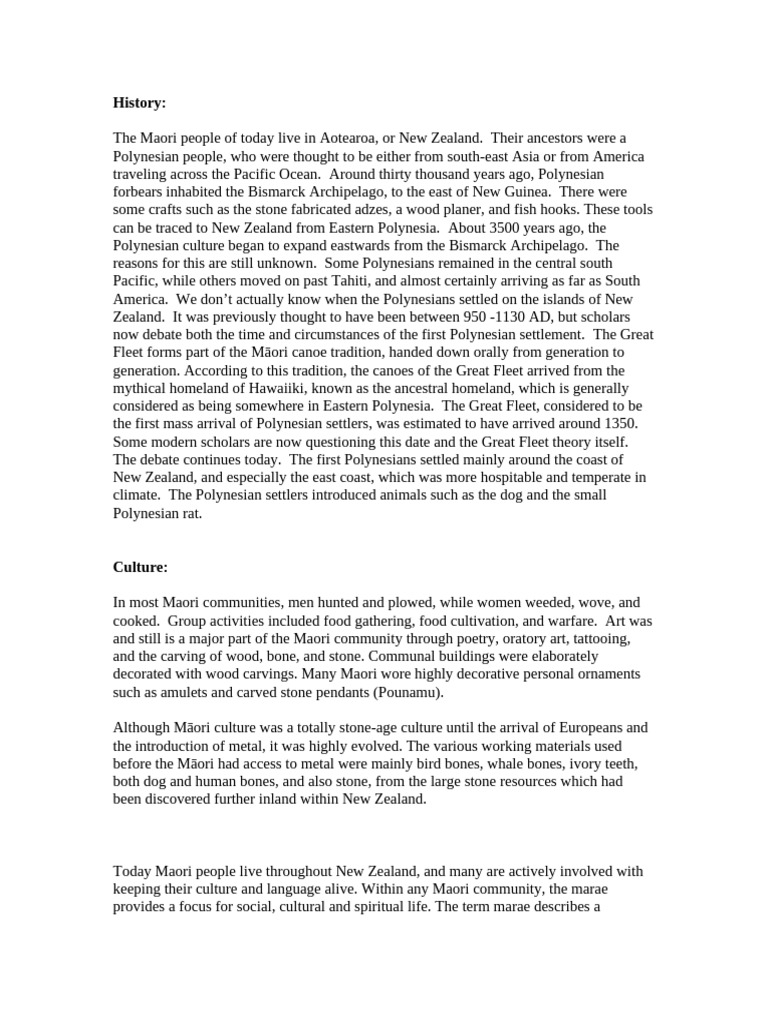 Maori People of New Zealand Notes | PDF | Polynesia | Māori People