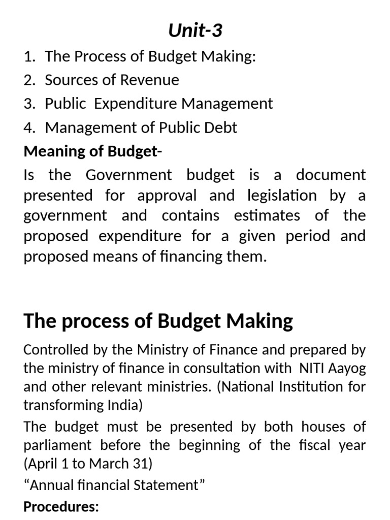 Unit 3 Budget | PDF | Government Budget Balance | Government Budget