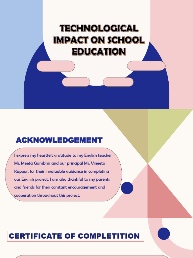 Technological Impact On School Education | PDF | Educational Technology ...