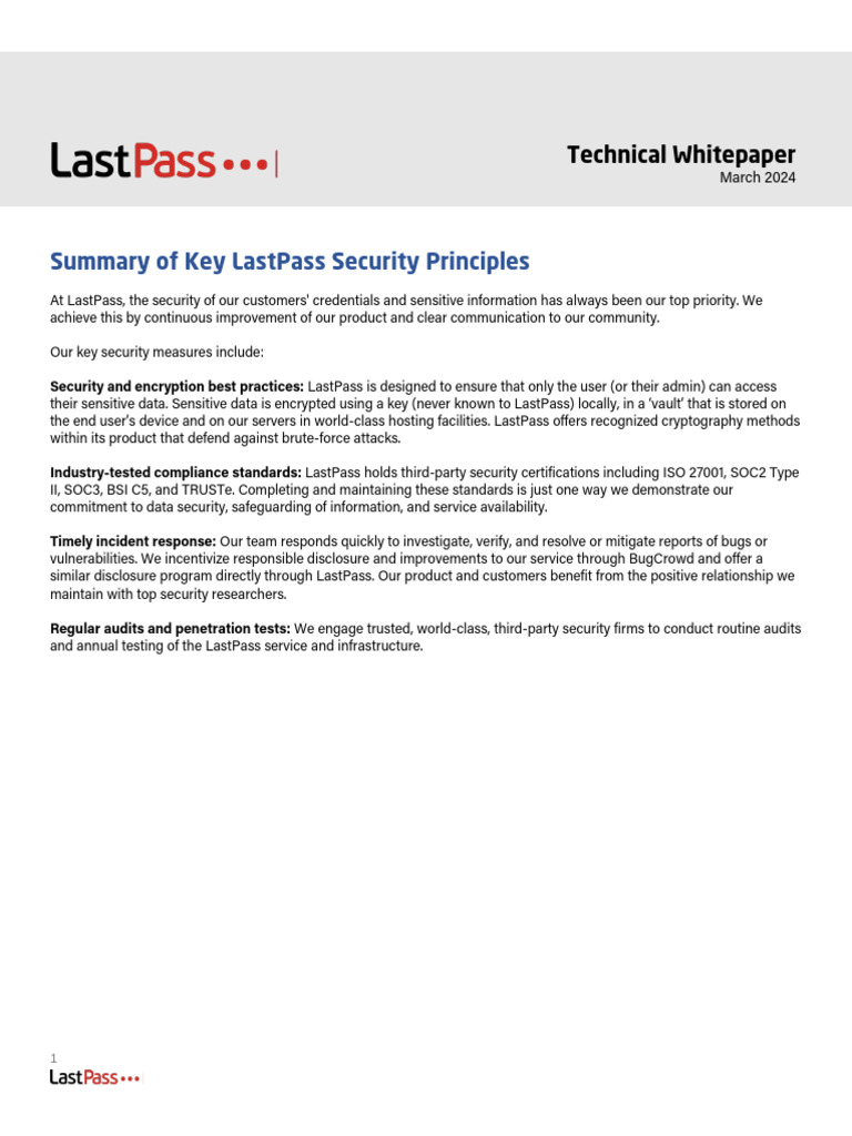 LastPass Technical Whitepaper | PDF | Password | Security