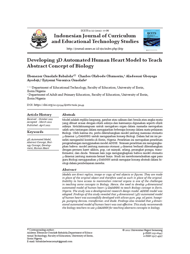 3D Automated Heart Model for Biology Teaching | PDF | Ventricle (Heart ...