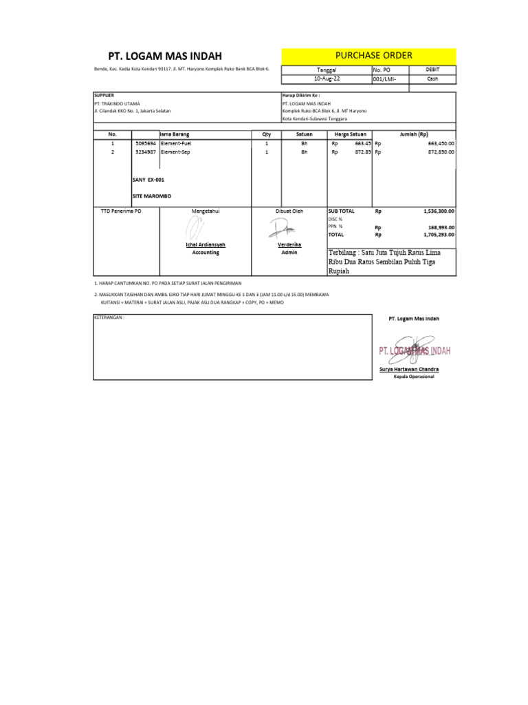 001 Po Pt. Trakindo Utama | PDF | Money | Banking