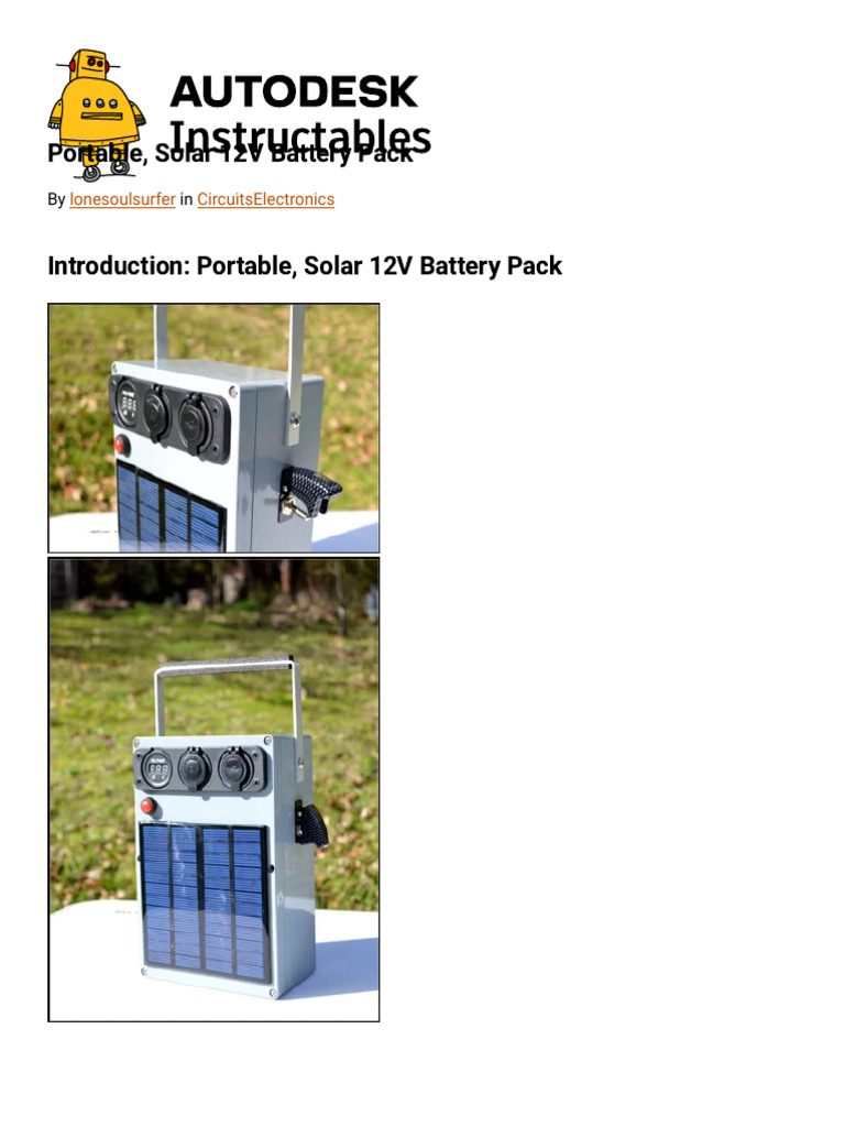 Portable, Solar 12V Battery Pack _ 13 Steps (With Pictures ...