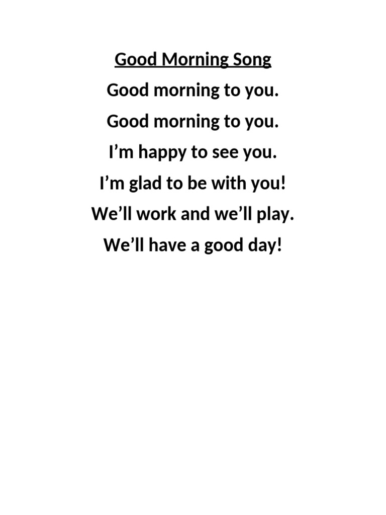 Good Morning Song | PDF