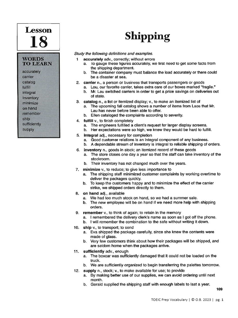 L18_Vocabulary and practice | PDF