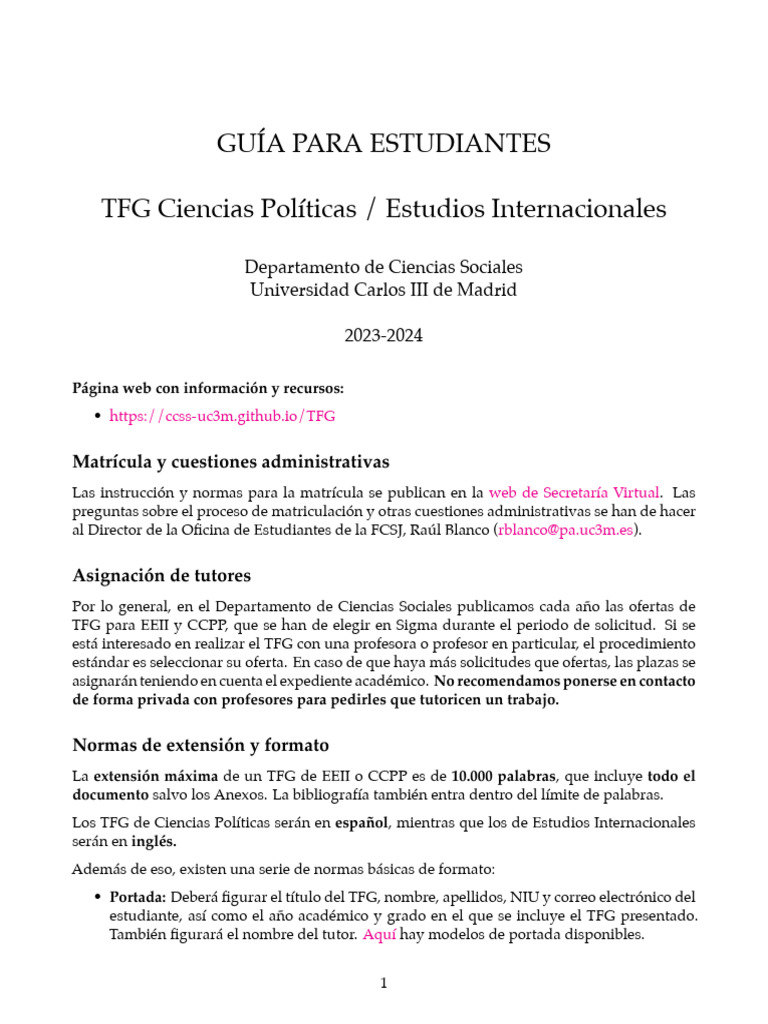 Guía TFG Ciencias Sociales UC3M | PDF | Teoría | Caso de estudio