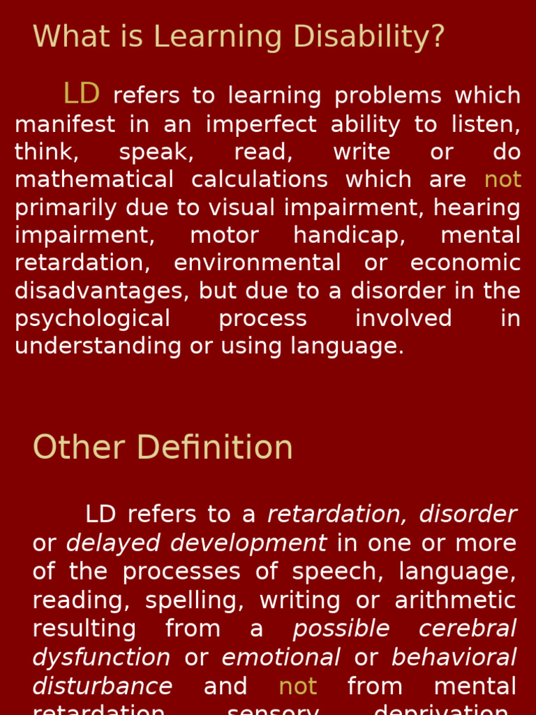 Learning Disability | PDF | Dyslexia | Learning Disability