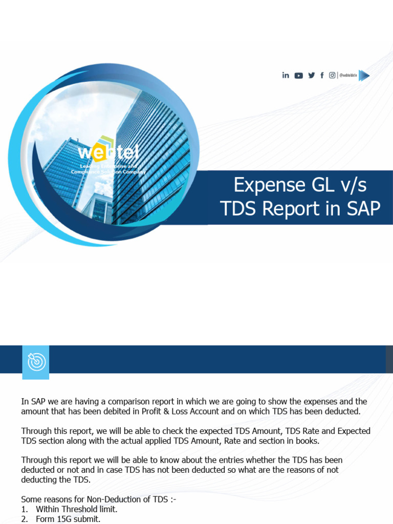 34A Expense GL vs TDS Report | PDF | Expense | Taxation
