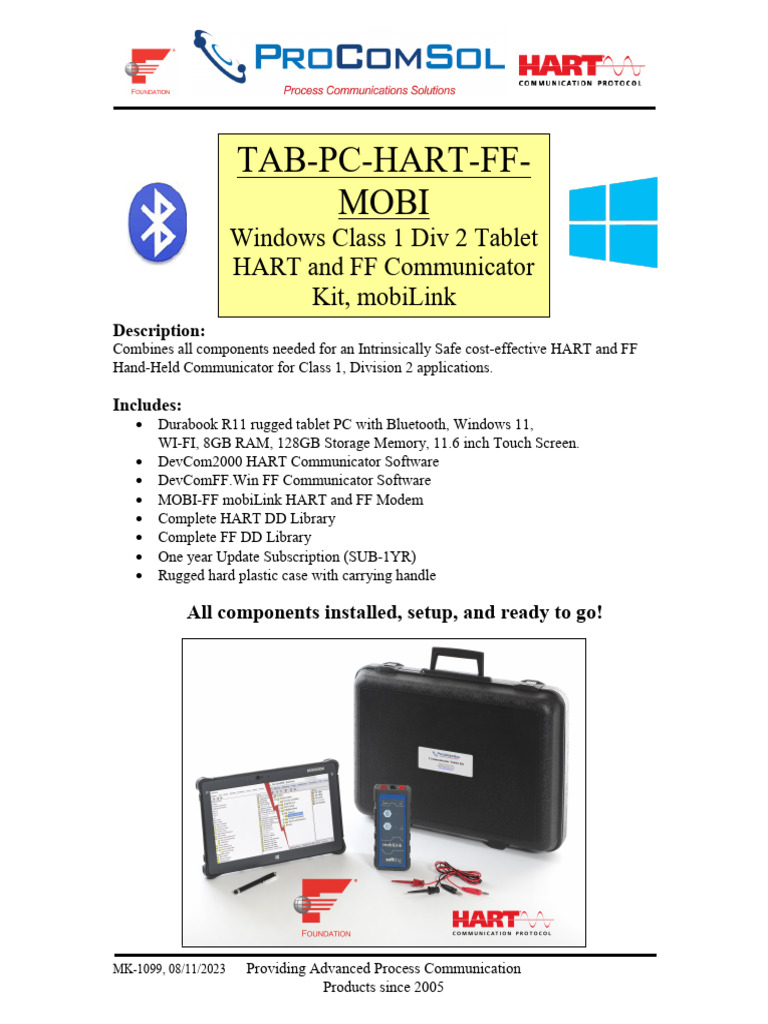 Procomsol Tab PC c1d2 Hart FF Mobi Data Sheet | PDF | Usb | Tablet Computer