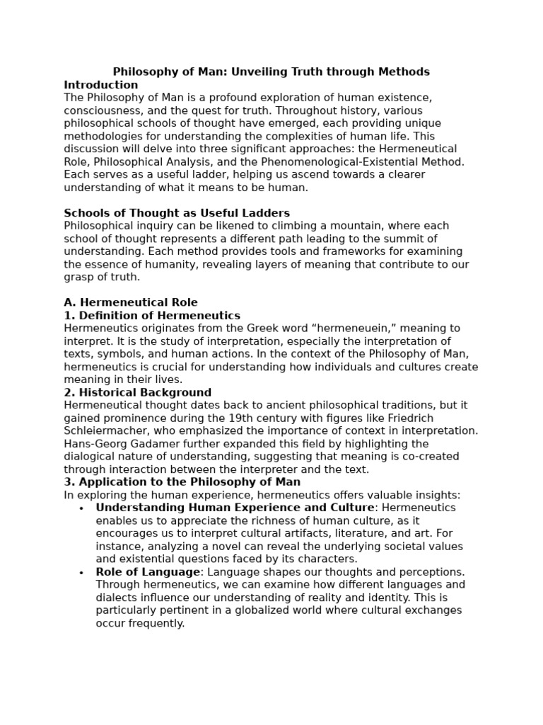 OLOPHS Chapter 4 Philo of Man | PDF | Hermeneutics | Phenomenology (Philosophy)